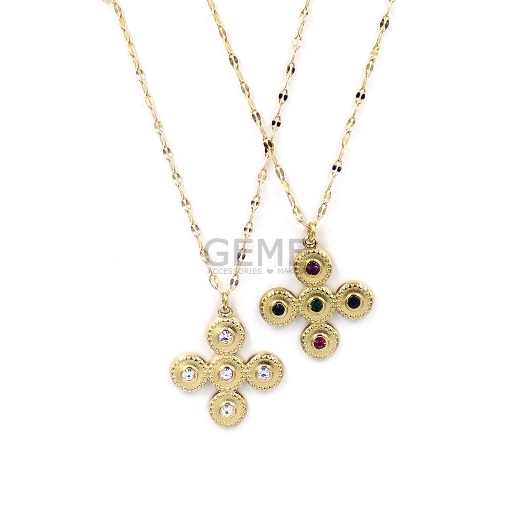 ΑΤΣΑΛΙΝΟ ΚΟΛΙΕ ΣΤΑΥΡΟΣ ΜΕ ΣΤΡΑΣ (GOLD) – GEME