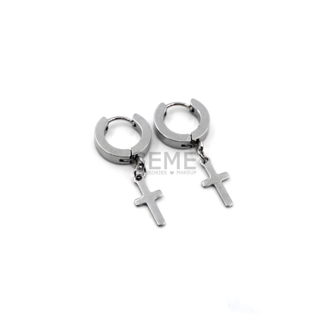 ΑΤΣΑΛΙΝΑ ΚΡΙΚΑΚΙΑ ΜΕ ΚΡΕΜΑΣΤΟ ΣΤΑΥΡΟ (SILVER) UNISEX – GEME
