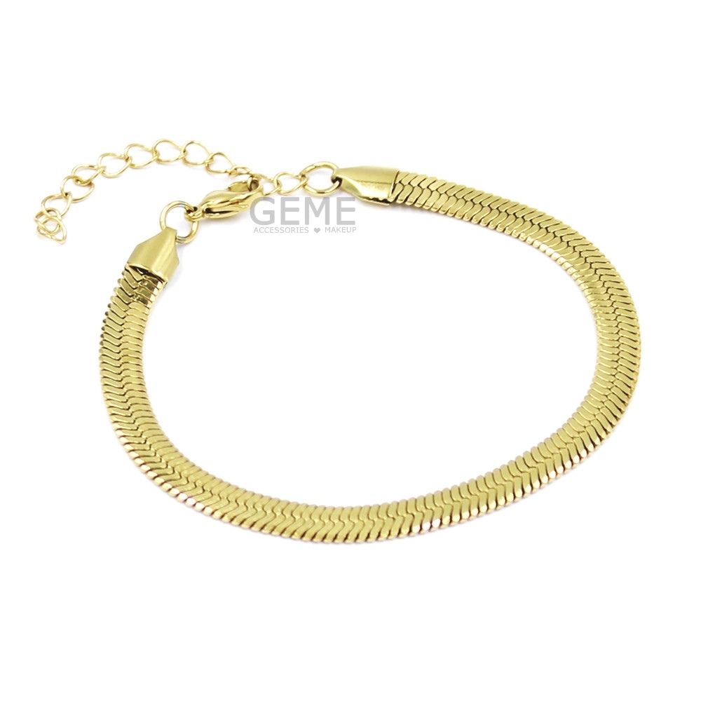 ΑΤΣΑΛΙΝΟ ΒΡΑΧΙΟΛΙ SNAKE 5,8mm UNISEX GOLD – GEME