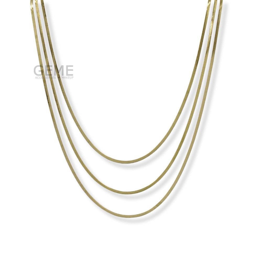 ΑΤΣΑΛΙΝΟ ΤΡΙΠΛΟ ΚΟΛΙΕ SNAKE ΠΛΑΚΕ 2mm GOLD – GEME
